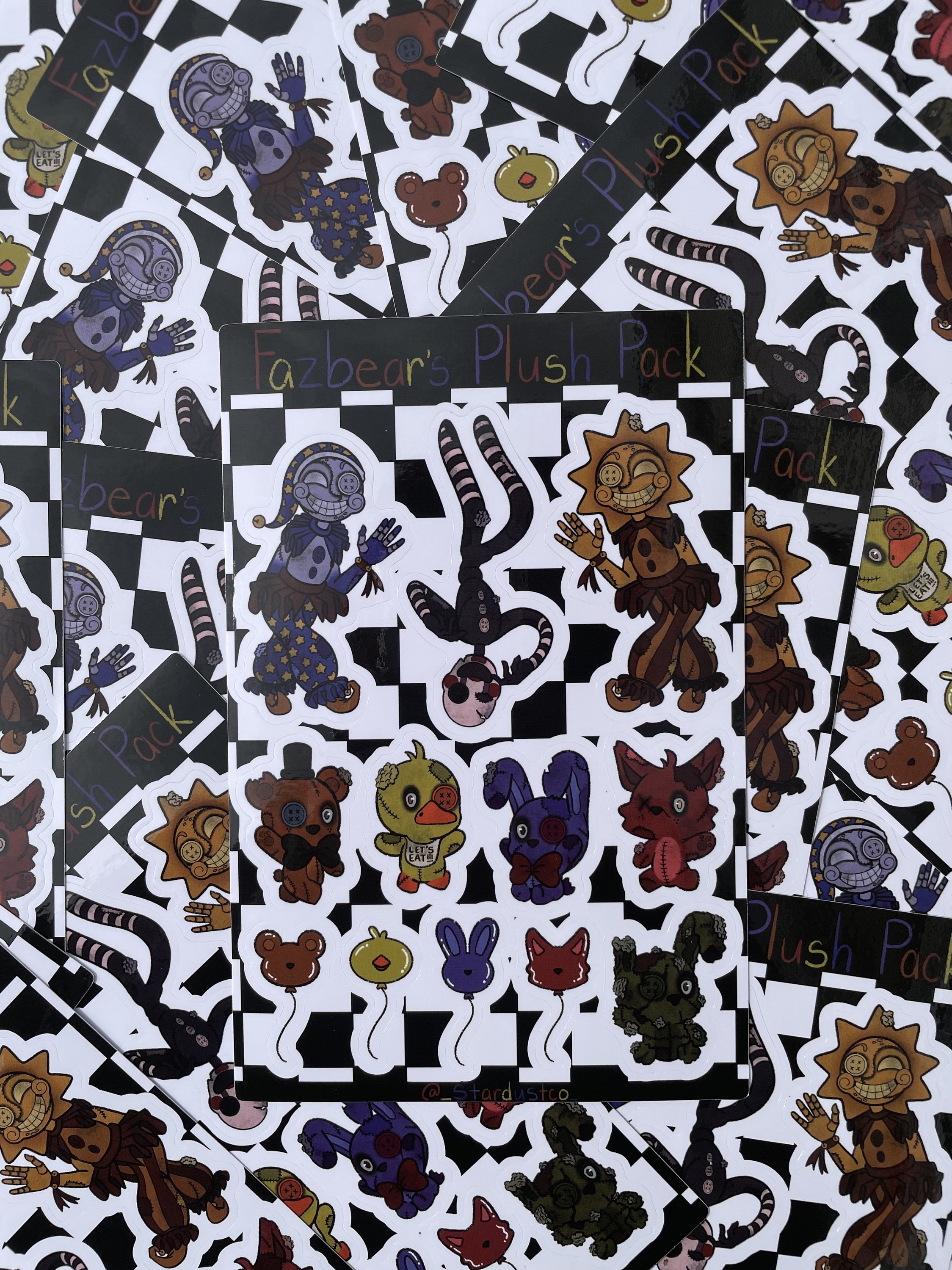 Fazbear Plush Pack Vinyl Sticker Sheets// Vinyl Stickers - Etsy