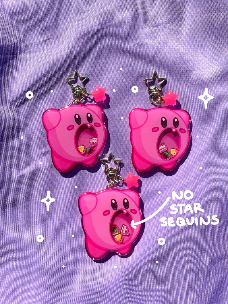 Kirby Shaker Keychains// Acrylic 3in. Shaker Keychain - Etsy