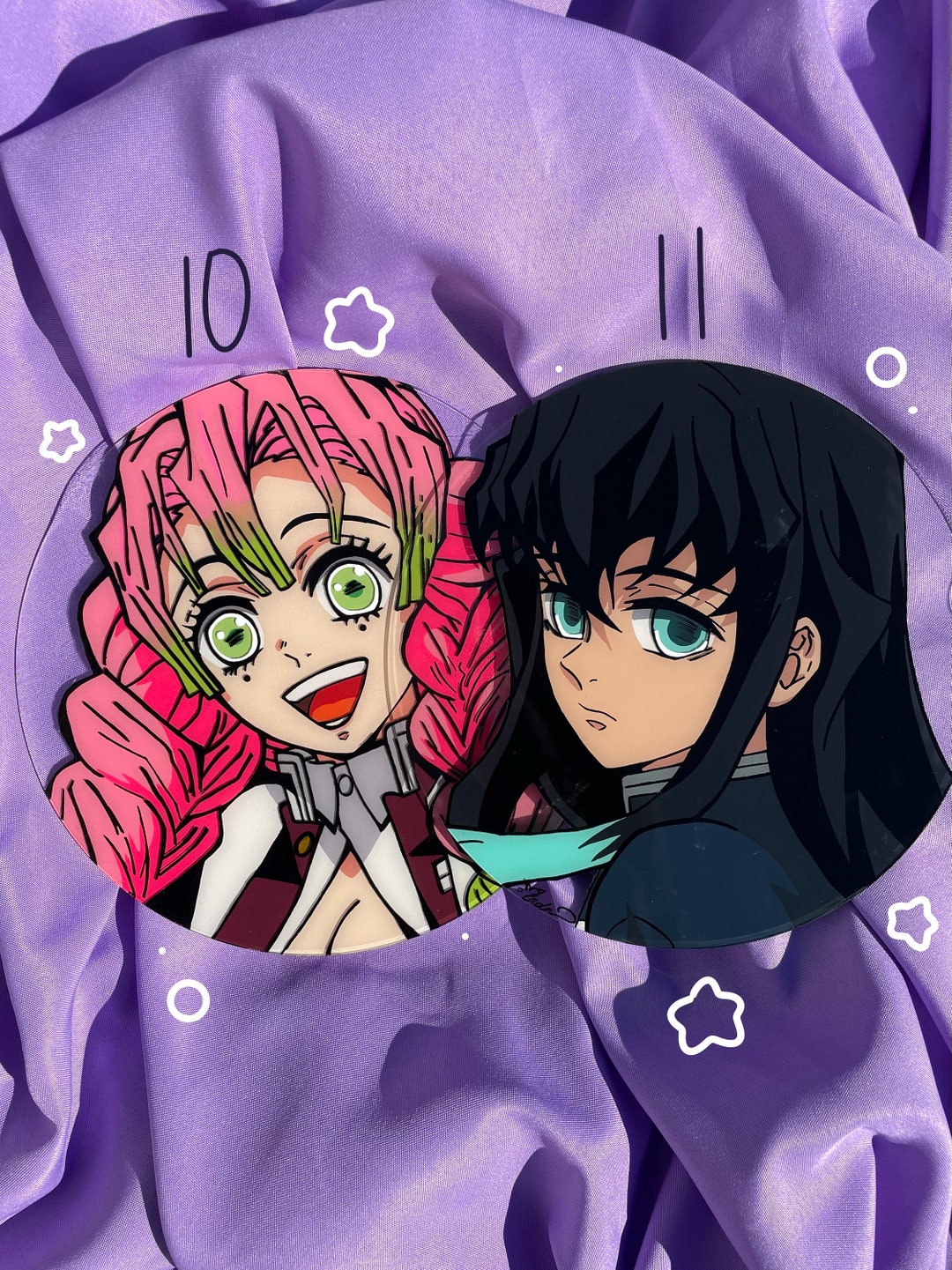 Custom Handpainted Circle Anime Glass Paintings// 10in. Acrylic Glass ...