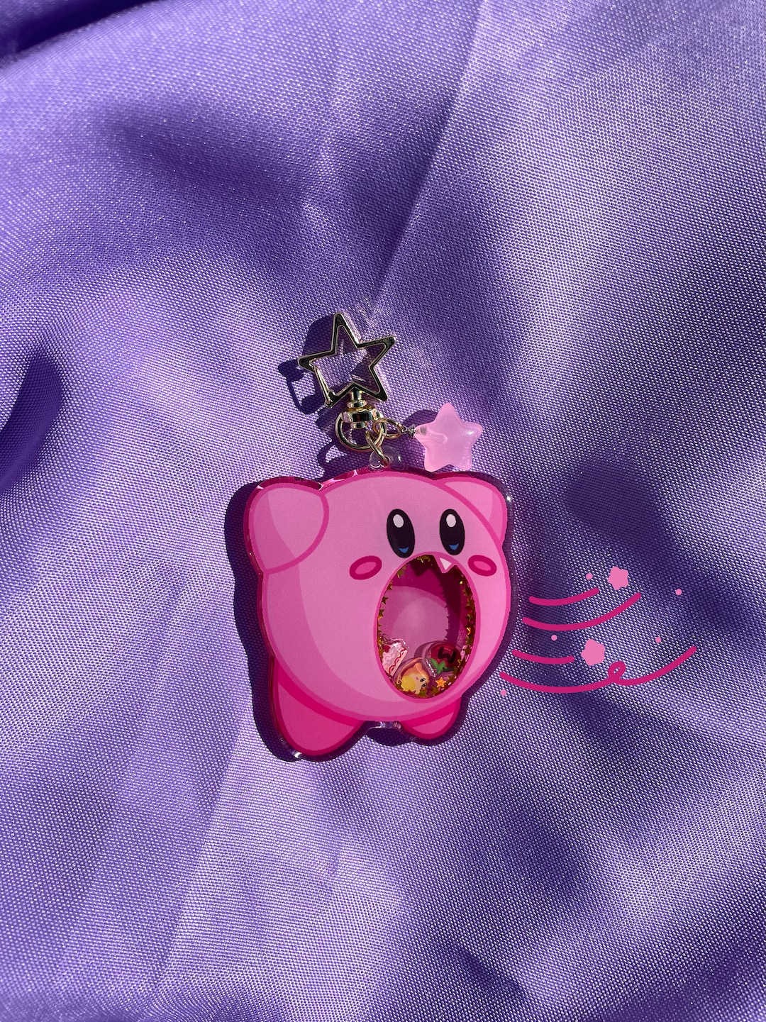 Kirby Shaker Keychains// Acrylic 3in. Shaker Keychain - Etsy
