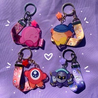 Matching Kirby and Friends Keychain Lanyards// Acrylic 2.5in. Keychain ...