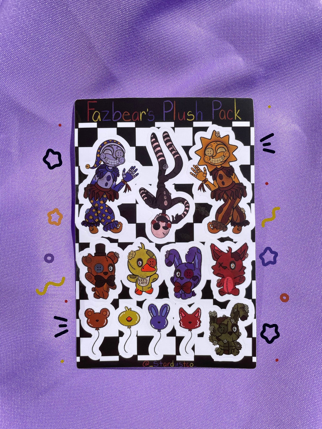Fazbear Plush Pack Vinyl Sticker Sheets// Vinyl Stickers - Etsy