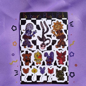 Fazbear Plush Pack Vinyl Sticker Sheets// Vinyl Stickers - Etsy