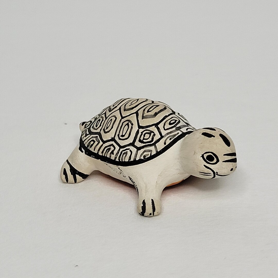 Native American Acoma Pueblo Pottery Miniature Turtle Tortoise Figurine ...
