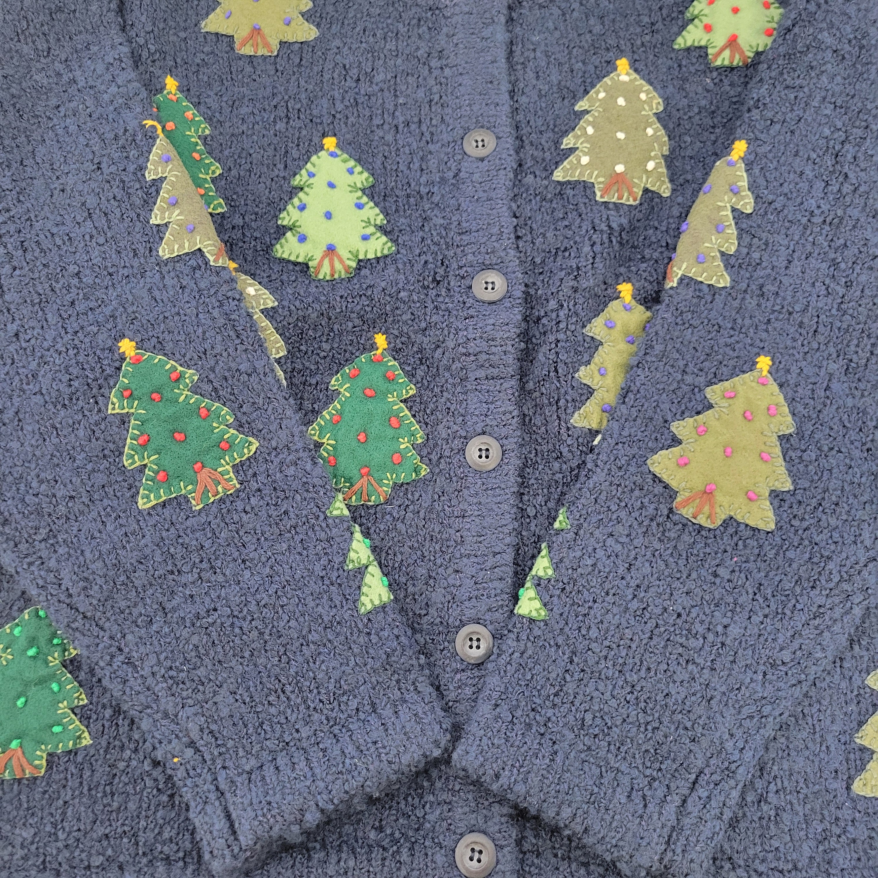 Design Options Small Knitted Blue Long Sleeve Cardigan Applied ...