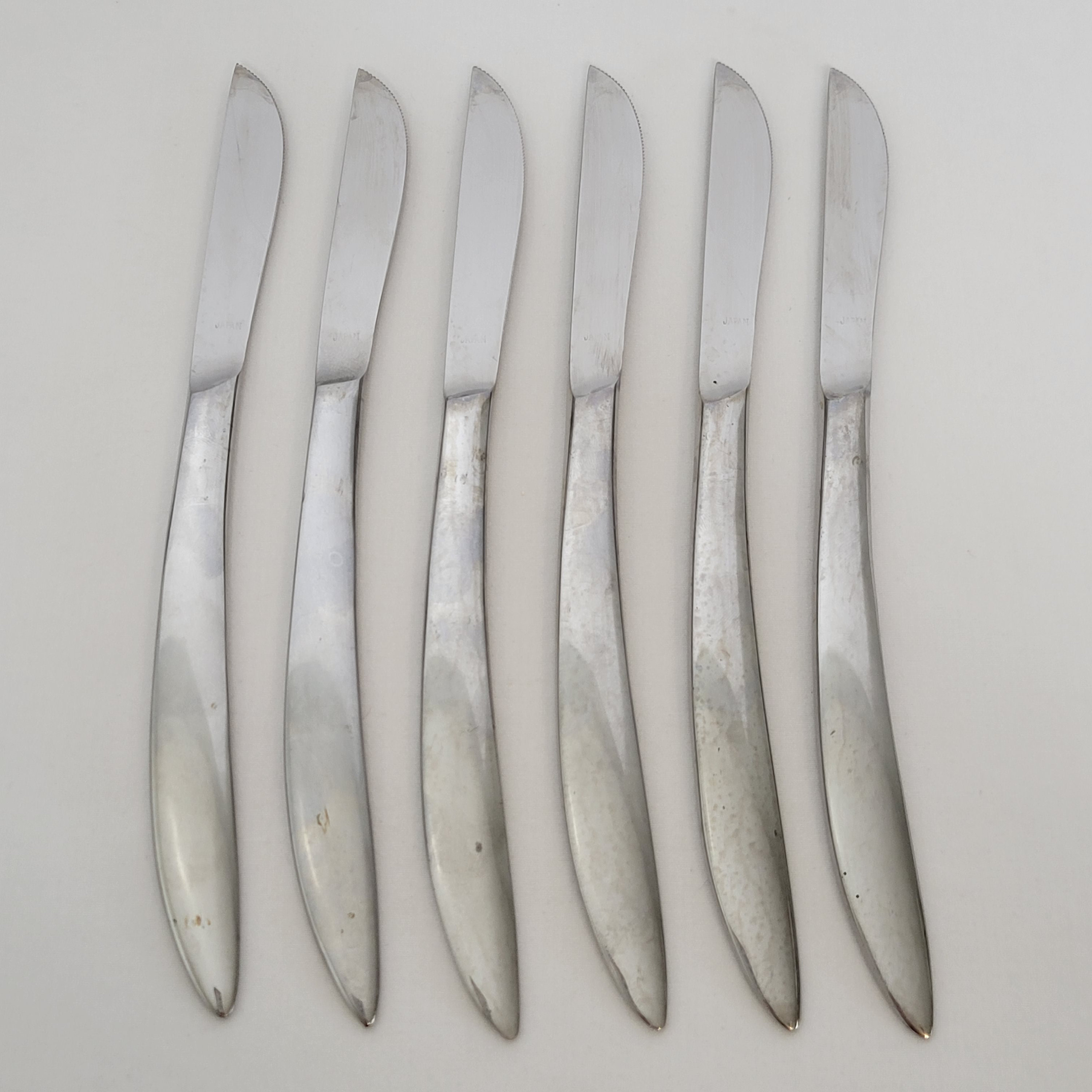 Set of 6 Vintage Pioneer Samurai Stainless Steel Steak Serrated Knives ...