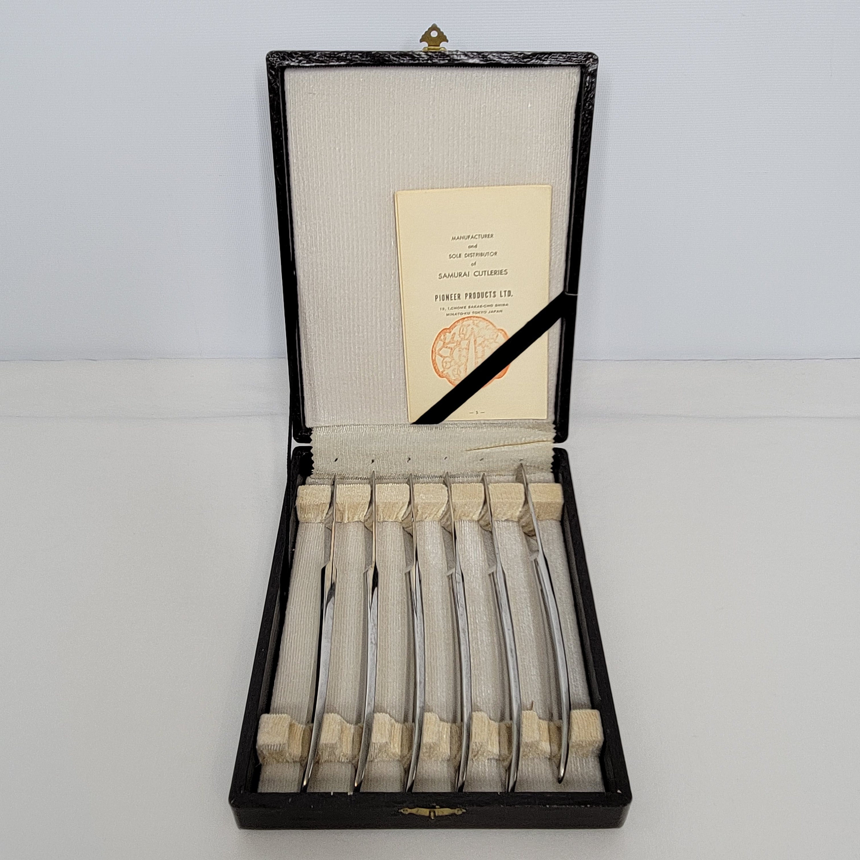 Set of 6 Vintage Pioneer Samurai Stainless Steel Steak Serrated Knives ...
