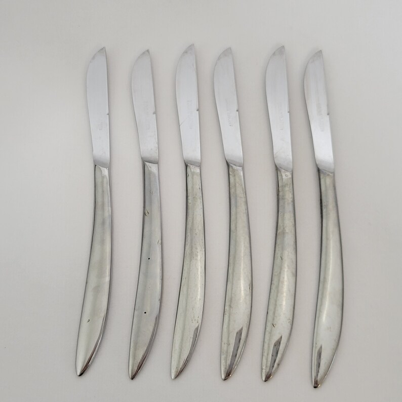 Set of 6 Vintage Pioneer Samurai Stainless Steel Steak Serrated Knives ...