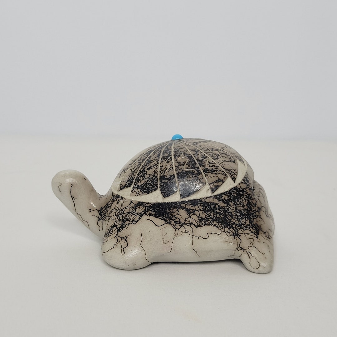 Navajo Horsehair Pottery Hand Etched Painted Turtle Figurine - Etsy