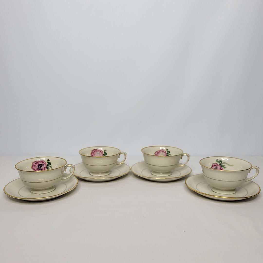 Set of 4 Vintage Lamberton Field Lily Lunning Inc. Footed Cups ...
