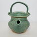 Signed Jim Clark Art Pottery Green Teapot Tea Pot With Green Crystaline ...