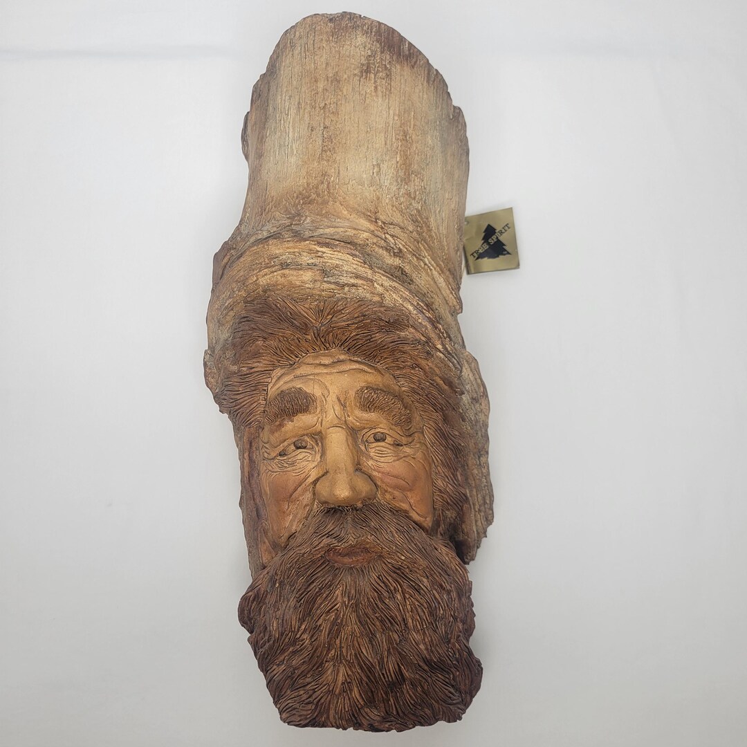 Rick Albee Tree Spirit Wood Carving 15.5" Bearded Man Folk Art - Etsy