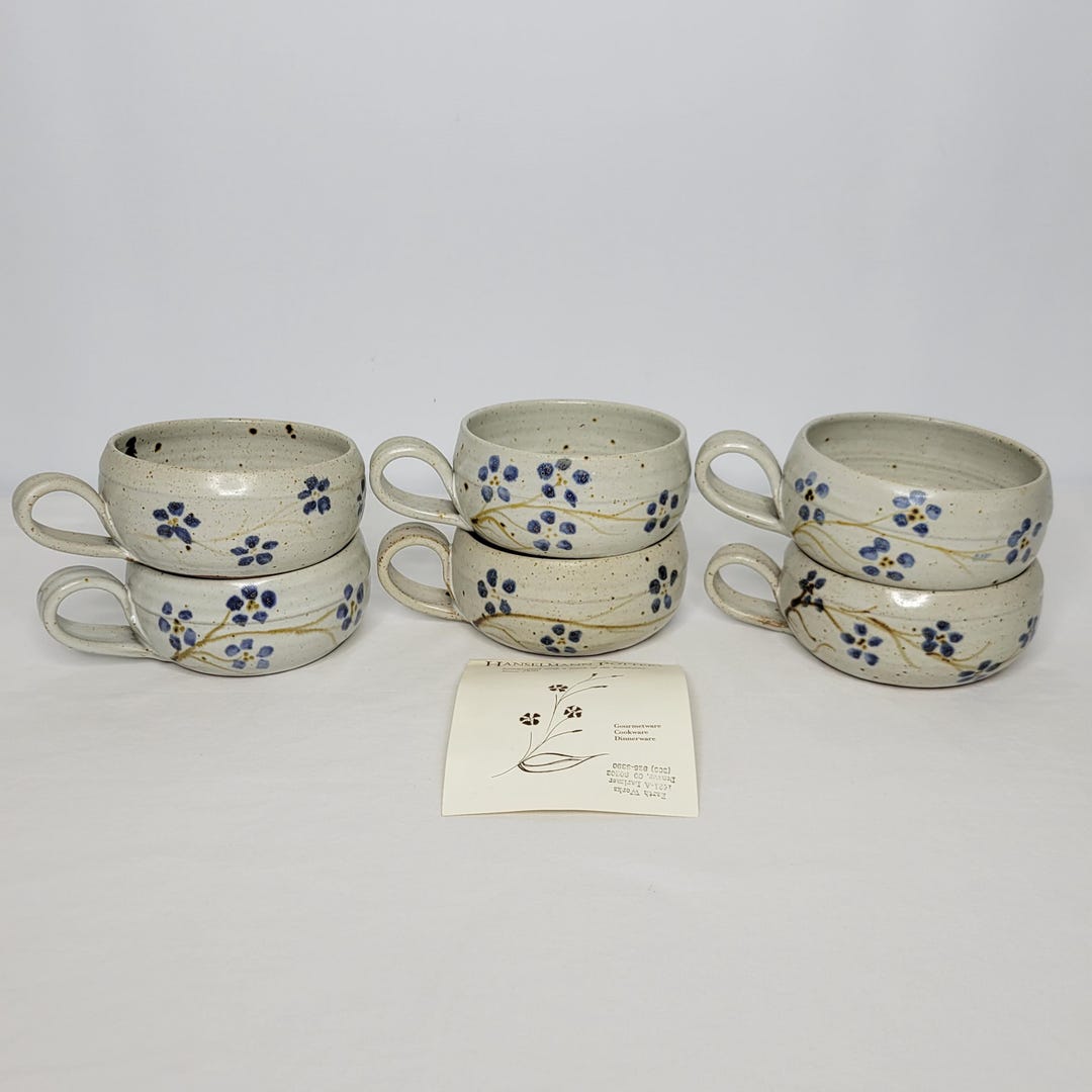 Set of 6 Vintage Hanselmann Pottery Hand Thrown Studio Art Pottery ...