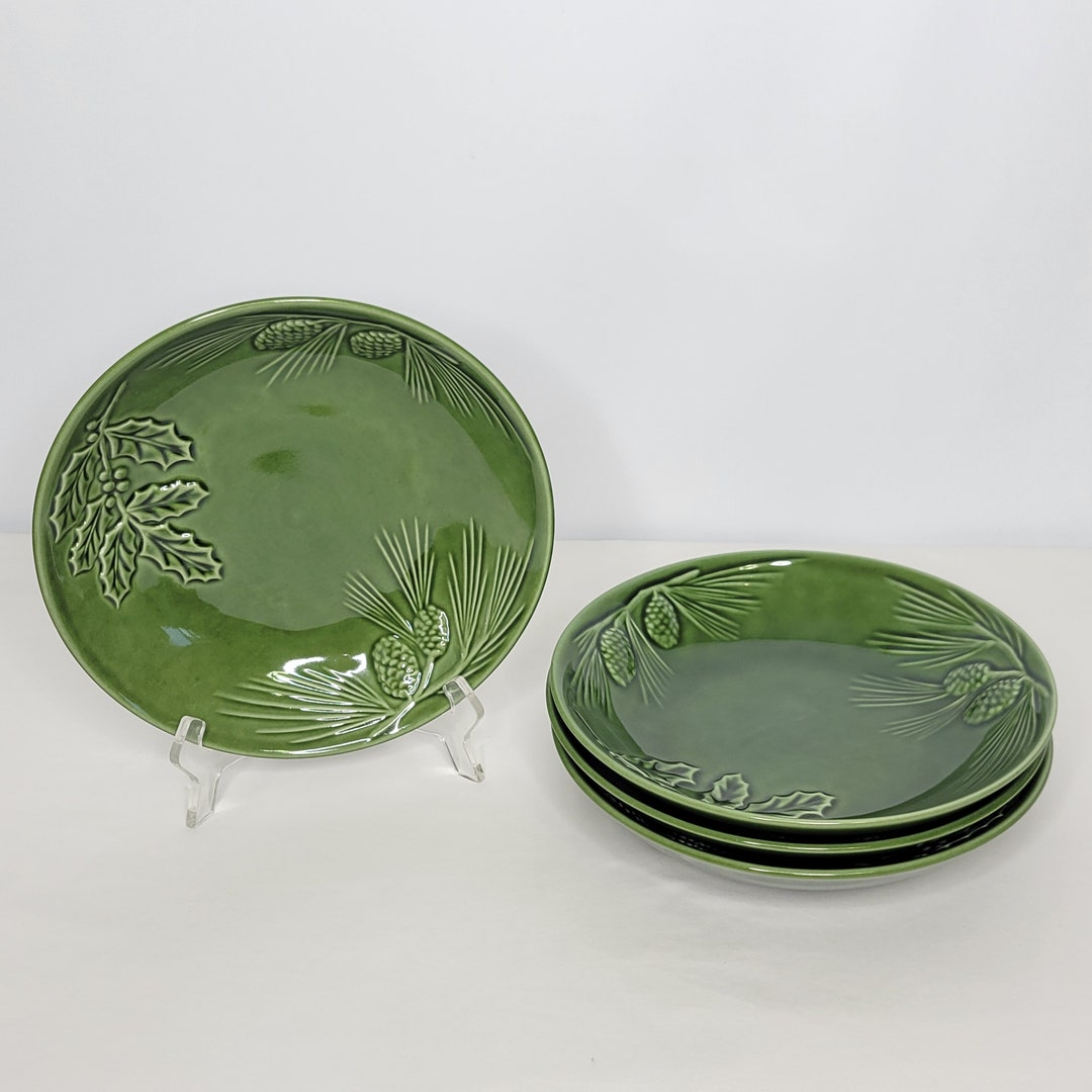 Set of 4 Lenox Rustic Pine Green Soup Cereal Bowls Holiday Winter ...