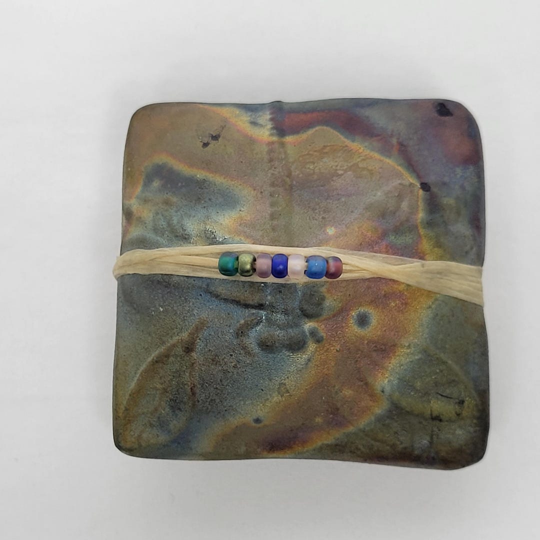 J. Davis Studio Art Pottery Raku Iridescent Square Dragonfly Spirit 3" Shaker Rattle - Etsy