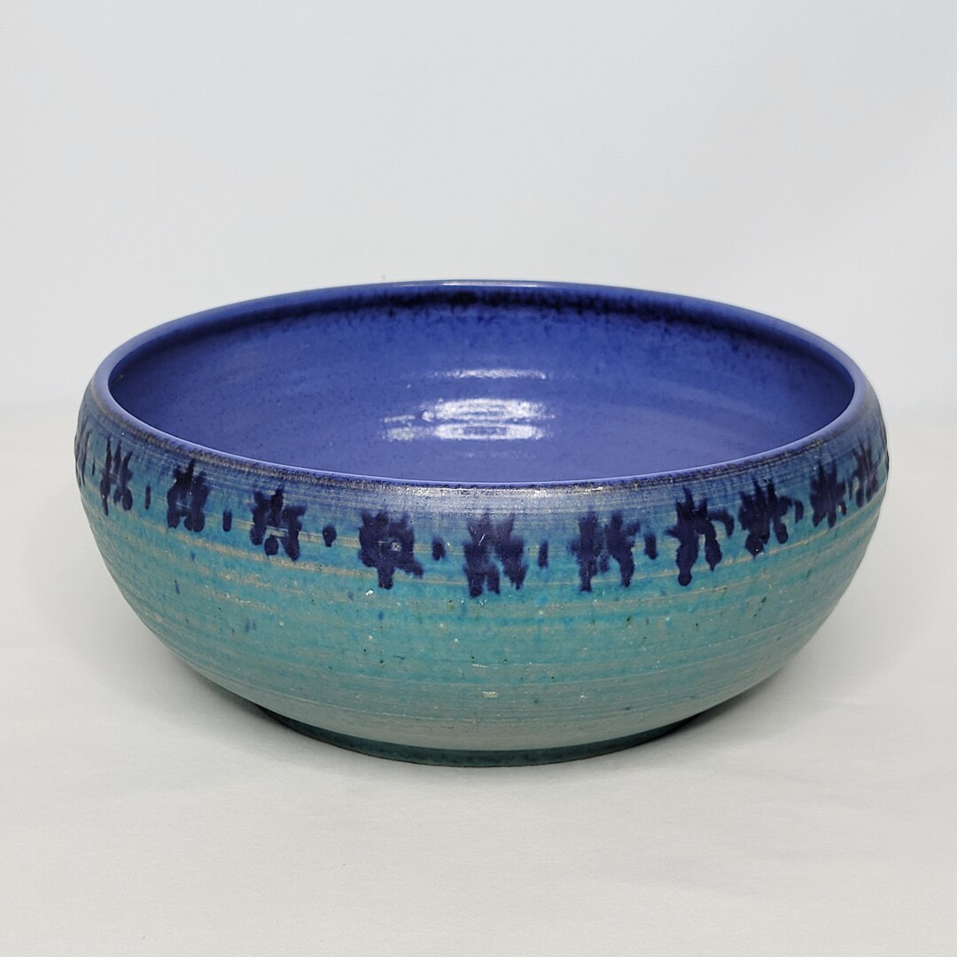 Vintage 1966 Richard Masterson Blue Turquoise Art Pottery Bowl Signed 4 ...