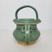 Signed Jim Clark Art Pottery Green Teapot Tea Pot With Green Crystaline ...