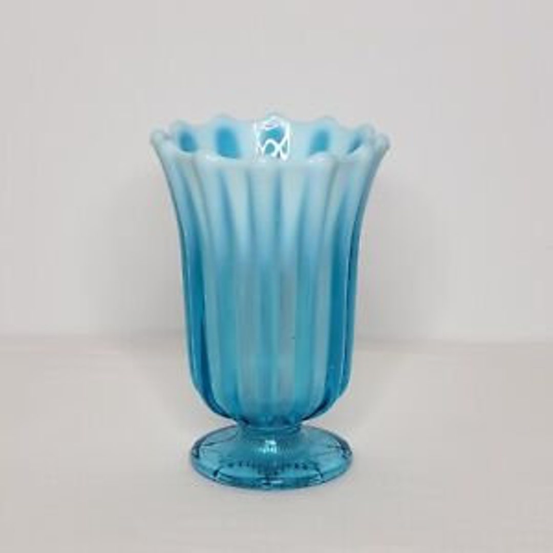 Antique George Davidson Blue Opalescent Pearline Vase R 130643 7.25 ...