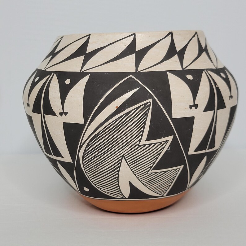 Acoma Pueblo Native American Pottery Hand Painted Olla Polychrome 6.5 ...