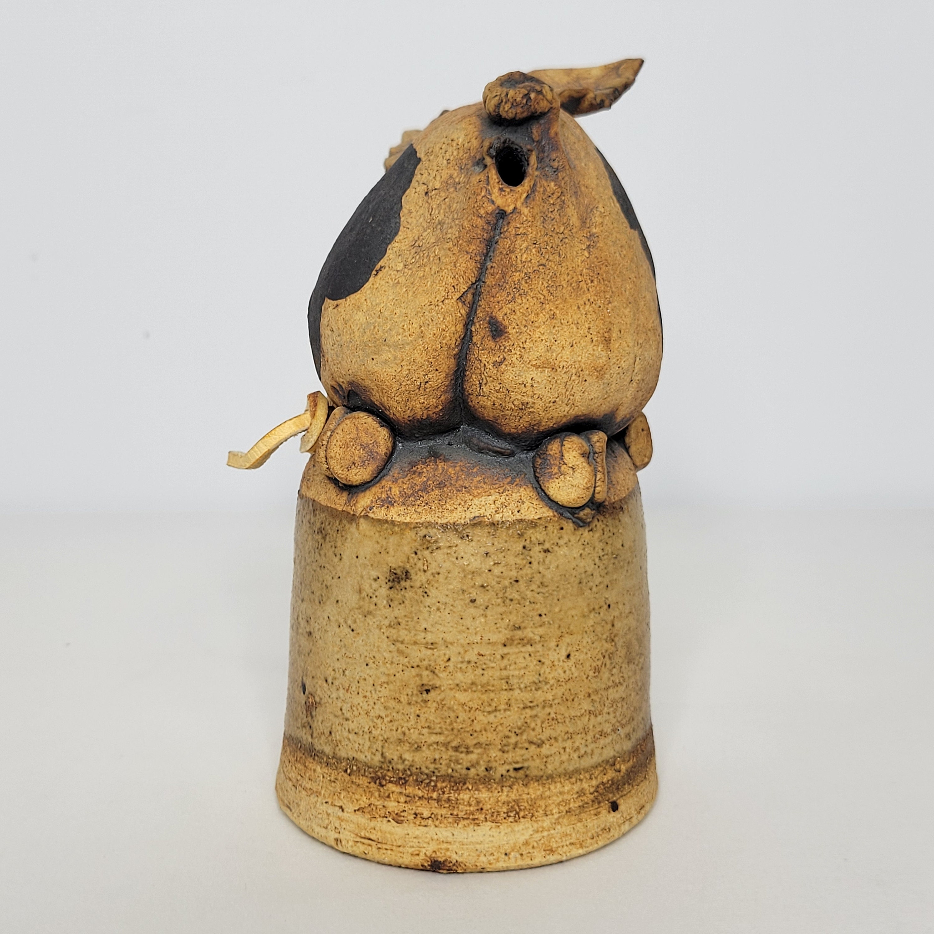 Vintage Signed Todd Warner 6" Tall Art Pottery Pig Bell Sculpture ...