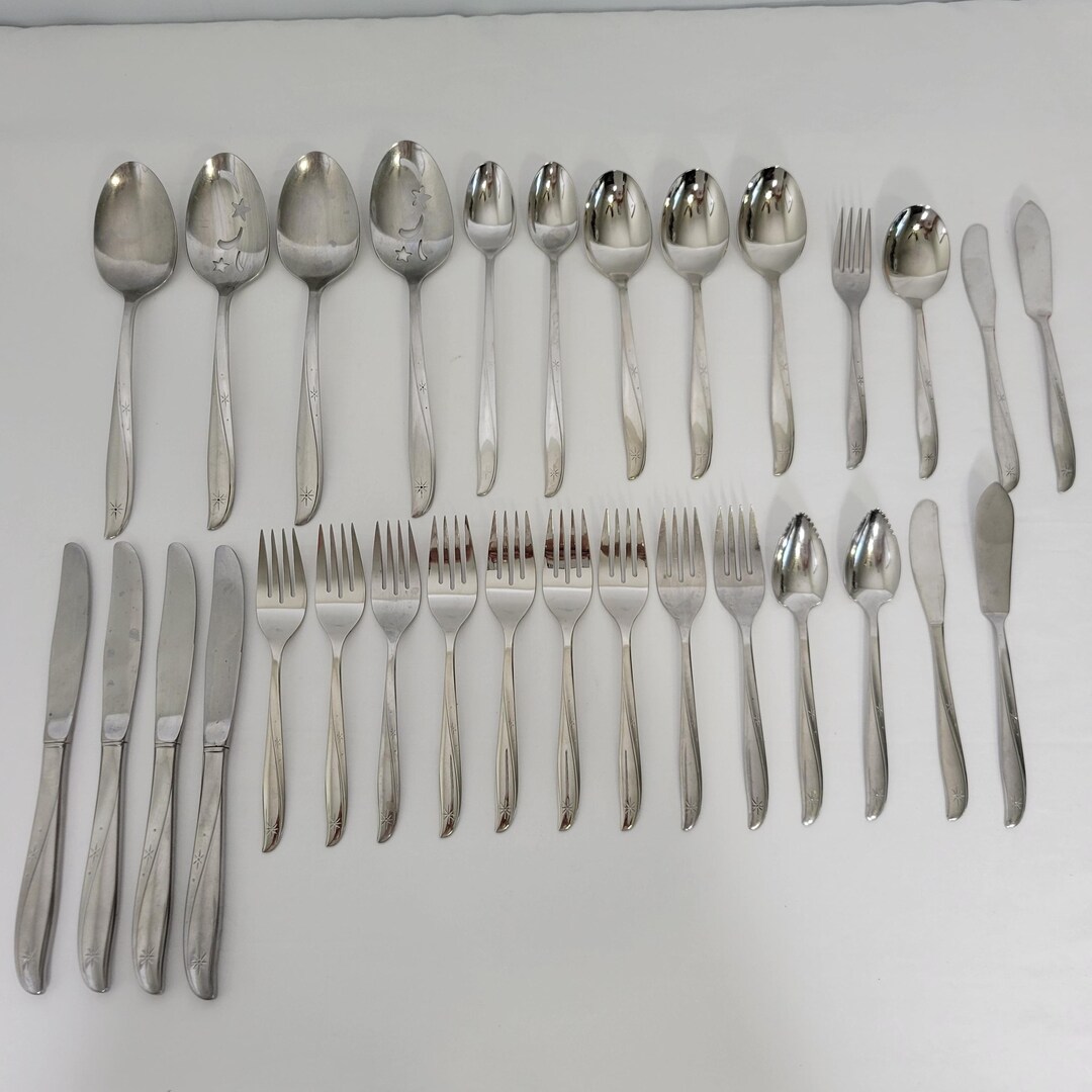 30 Mixed Piece Oneida Community Stainless Twin Star Flatware Set - Etsy