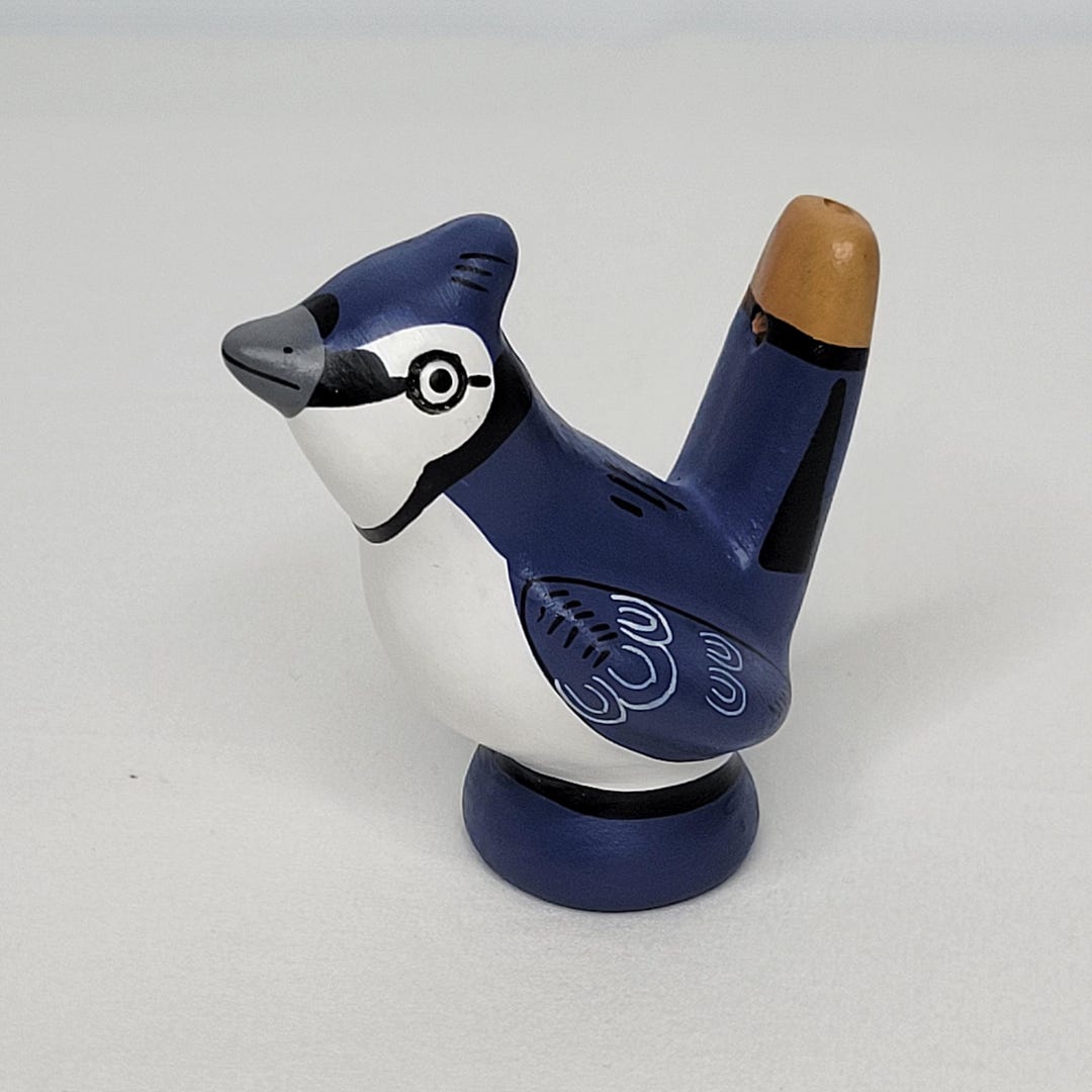 Hand Made Peruvian Painted Blue Bird Jay Art Pottery 3" Whistle - Etsy