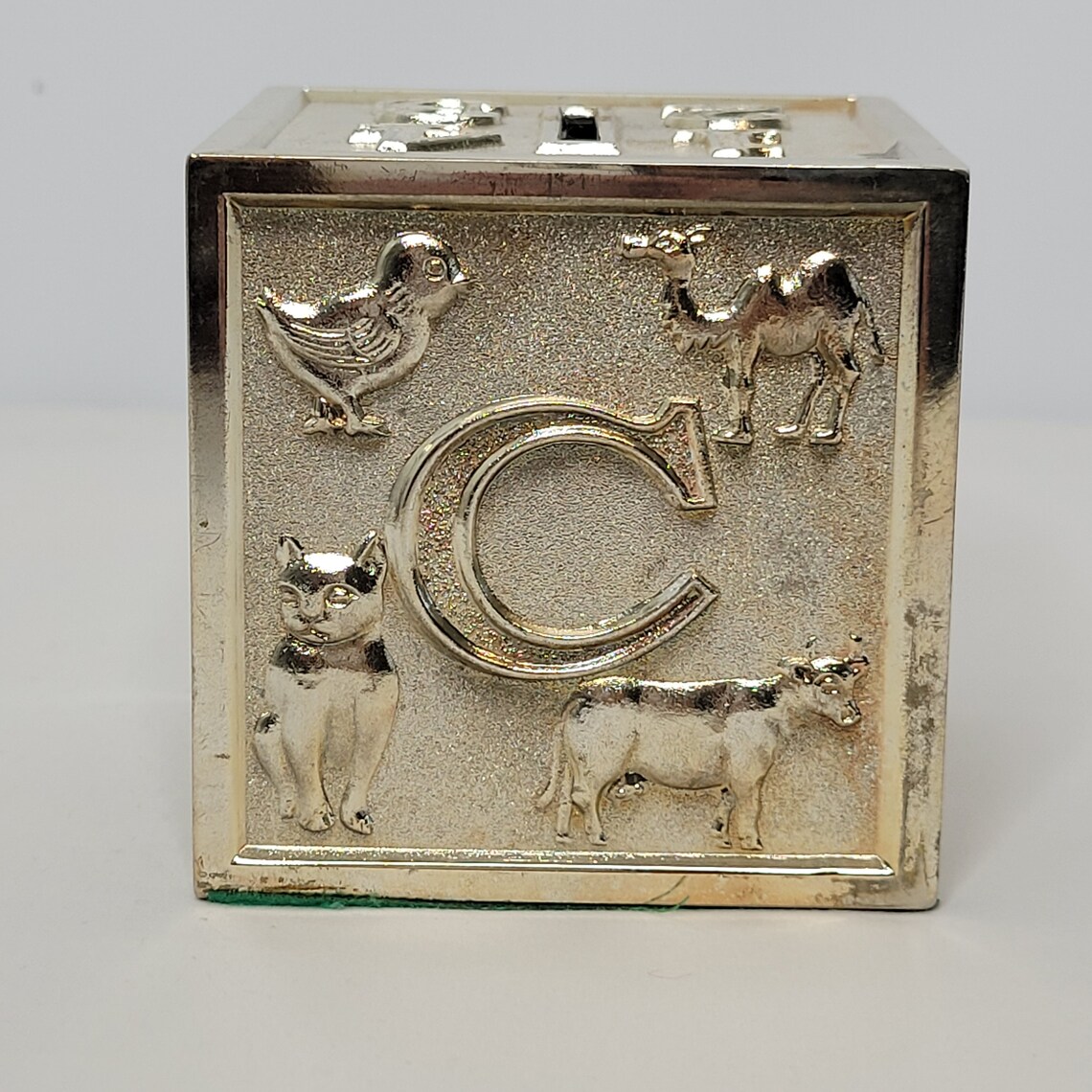 Vintage Leonard Silver Plated ABCD Child's Coin Piggy Bank 3" Cube - Etsy