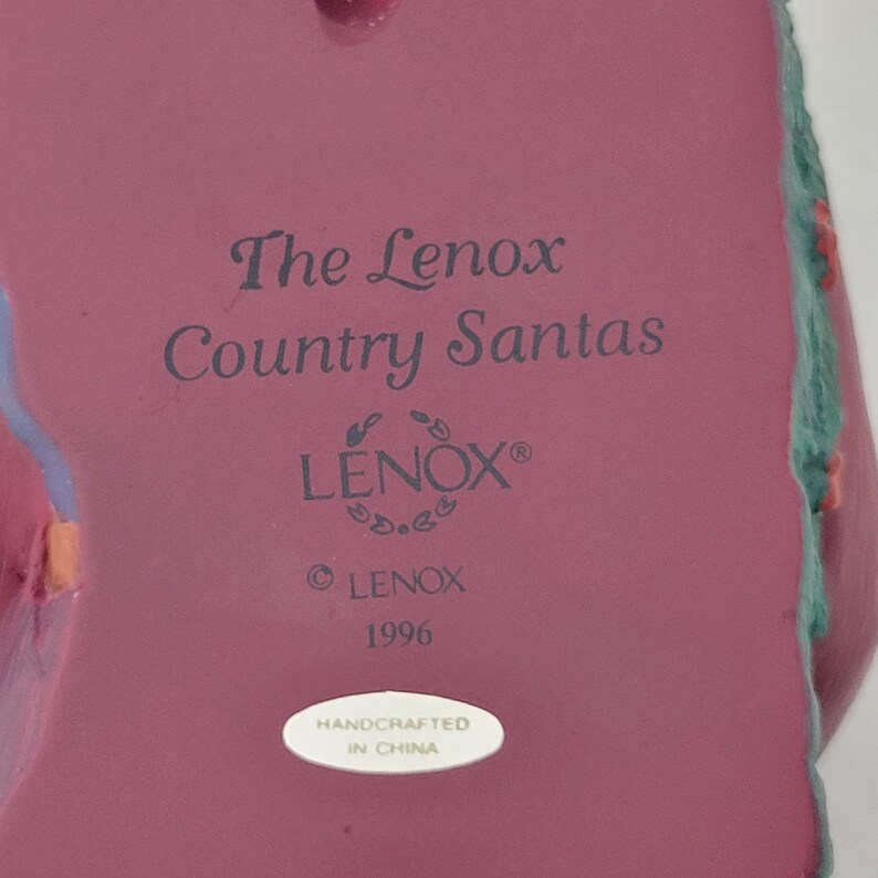 Lenox Country Santas Holding Bells Bunny Wall Hanging 8" Figurine Linda ...