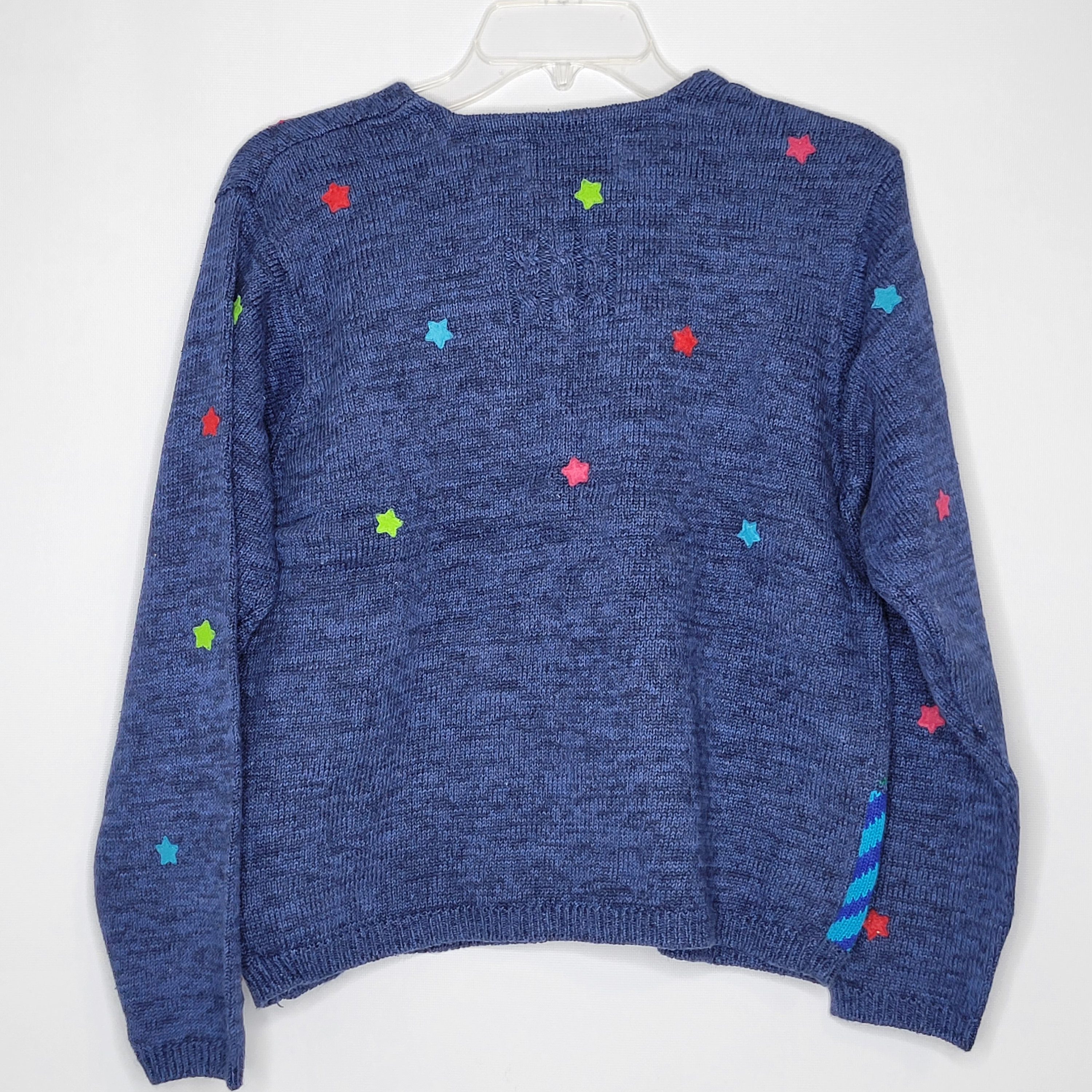 Vintage Marisa Christina Womens Blue Knitted Cardigan Christmas Tree ...