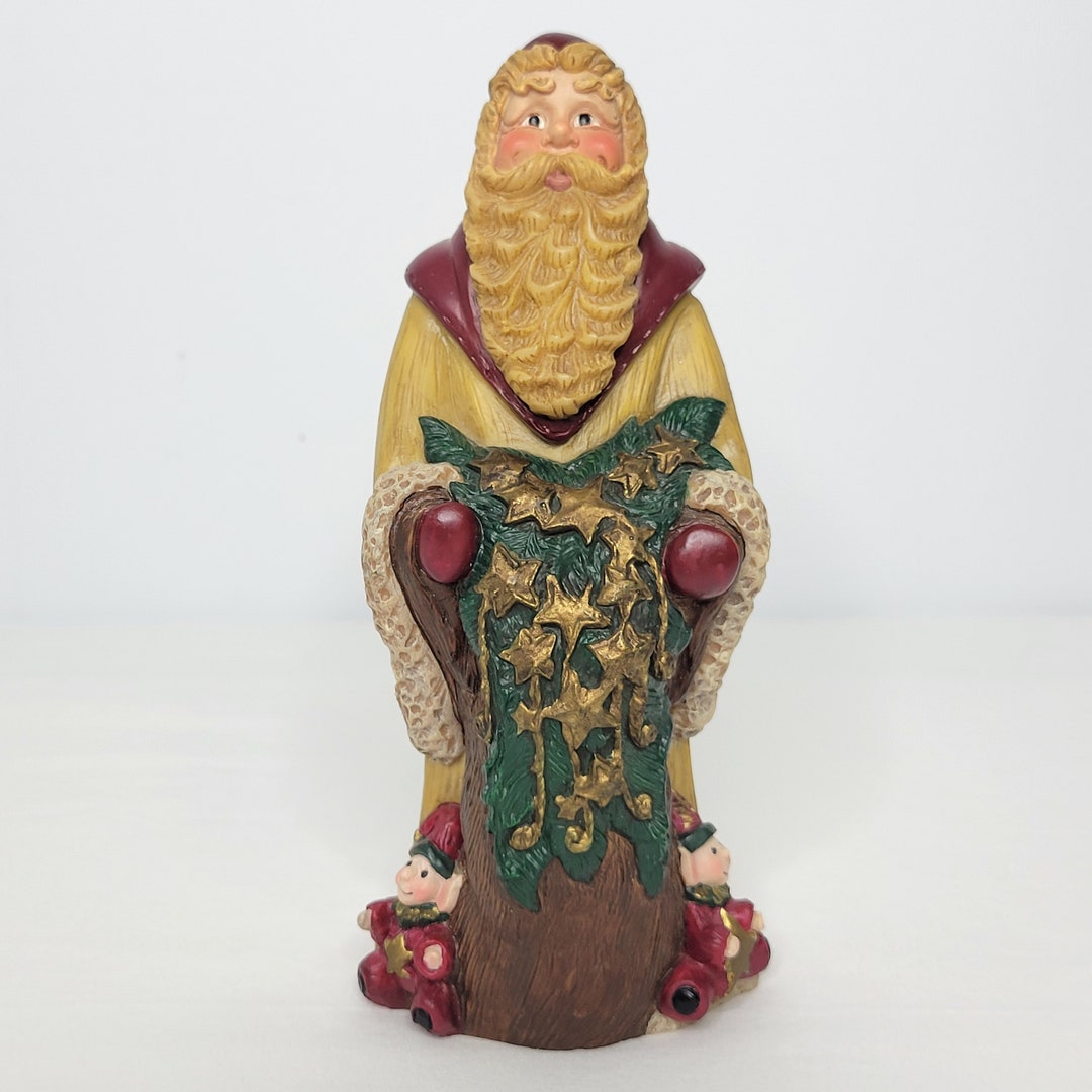 Lenox Country Santas Holding Garland Elves Wall Hanging 7.5" Figurine ...