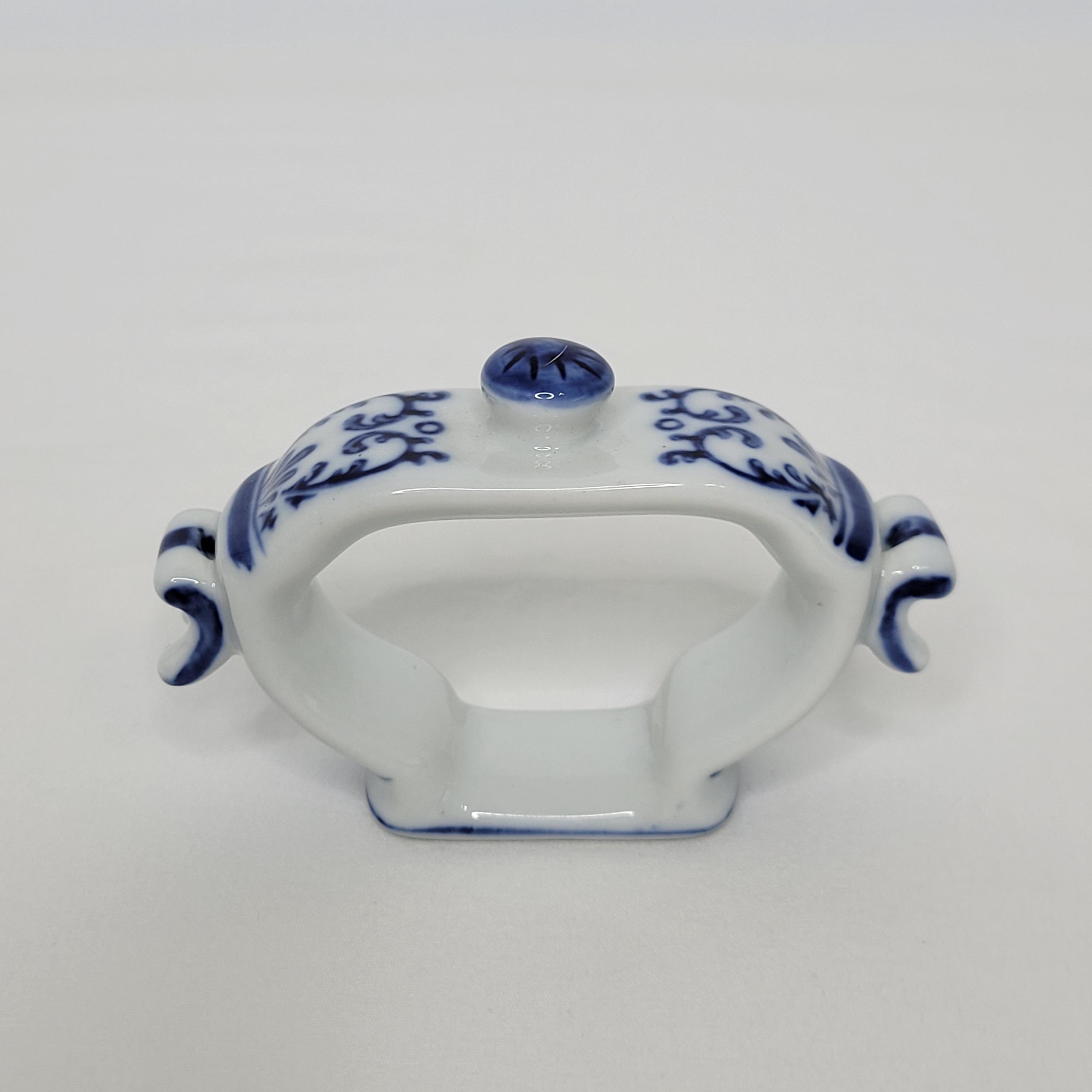 Set of 4 Vintage Ceramic Delft Blue Teapot Napkin Rings - Etsy