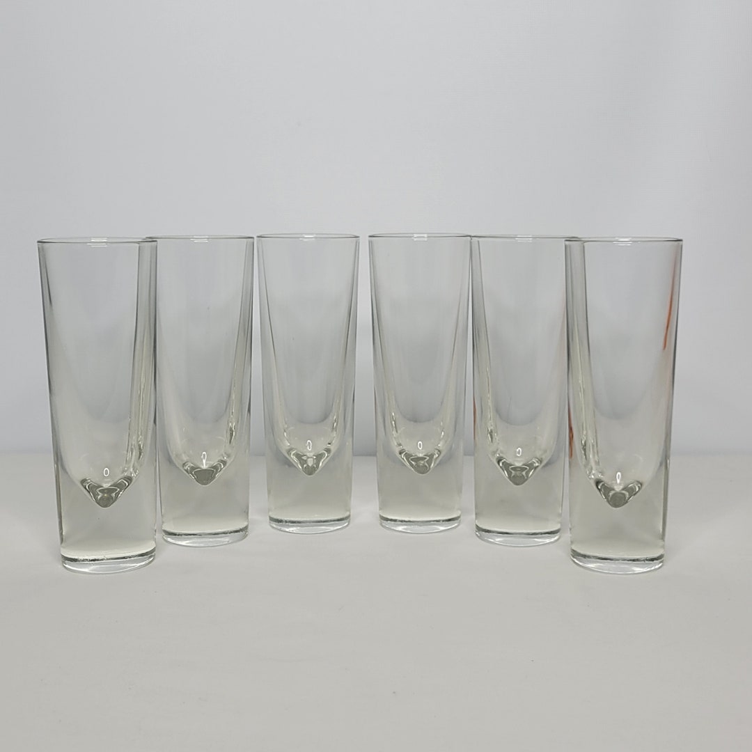 Set of 6 Carlo Moretti Modern Heavy Glass Bullet Drinking Glassware ...