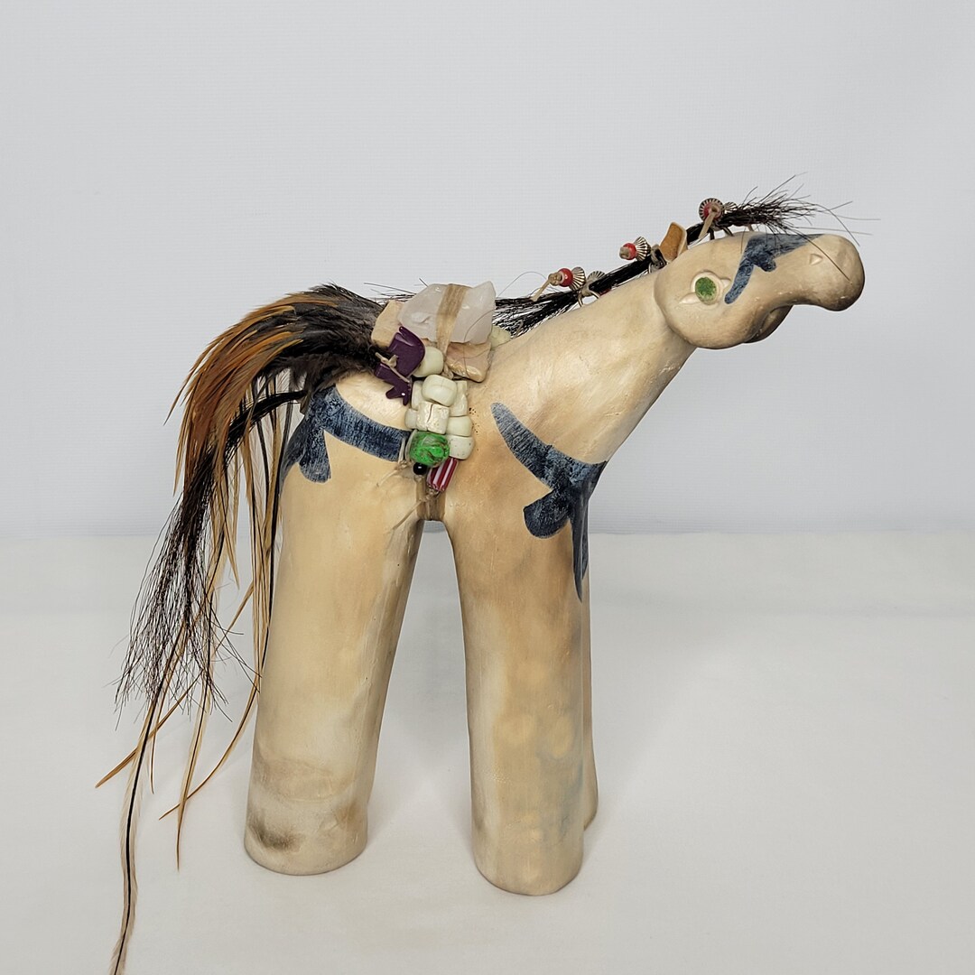 Vintage Susan Harvey Medicine Horse Art Pottery Sculpture Signed ...