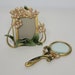 Enamel Floral Jeweled Brass Magnifying Glass With Matching Picture ...