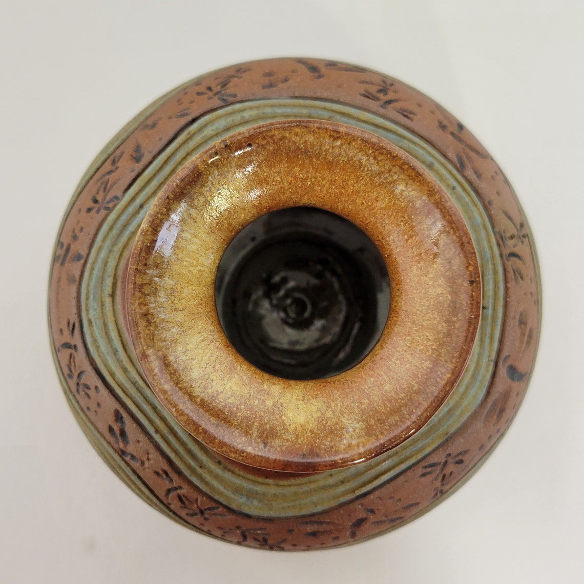 Vintage Dragonfly Art Pottery Pot Vase Signed Gayle John/ John Gayle ...