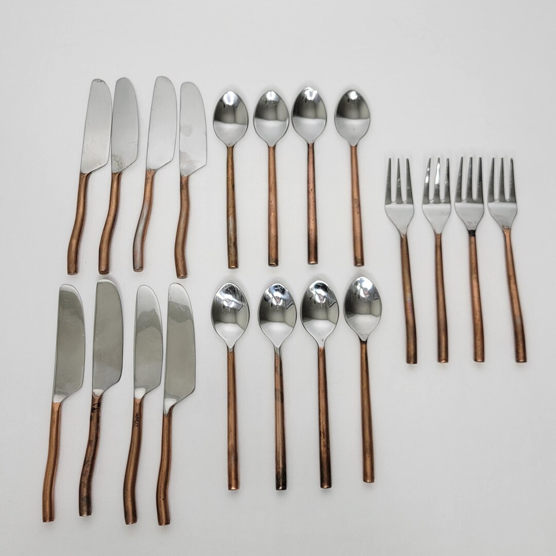 Set of 20 Vintage Copper Bent Handled Appetizer Cocktail Serving ...