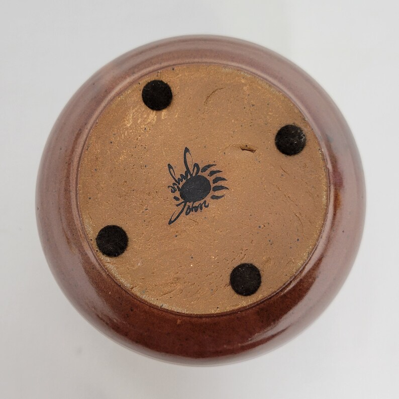 Vintage Dragonfly Art Pottery Pot Vase Signed Gayle John/ John Gayle ...