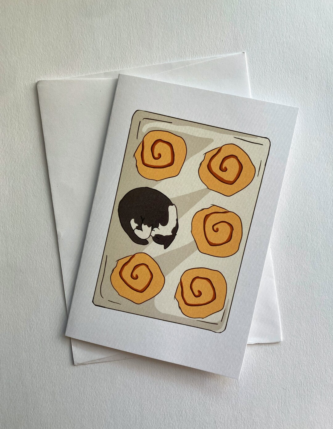 Cinnamon Roll Kitty Card - Etsy