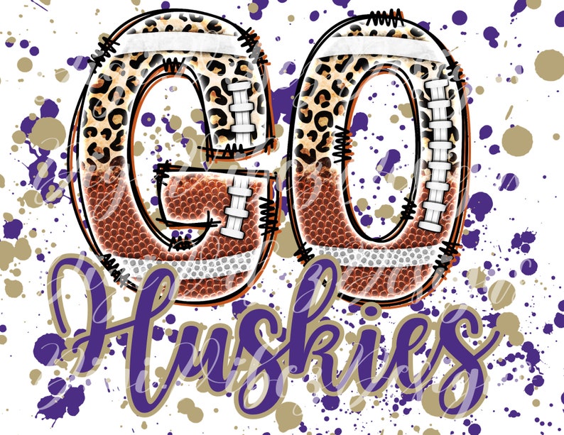 Go Huskies Leopard Football Splatter PNG Digital Download - Etsy