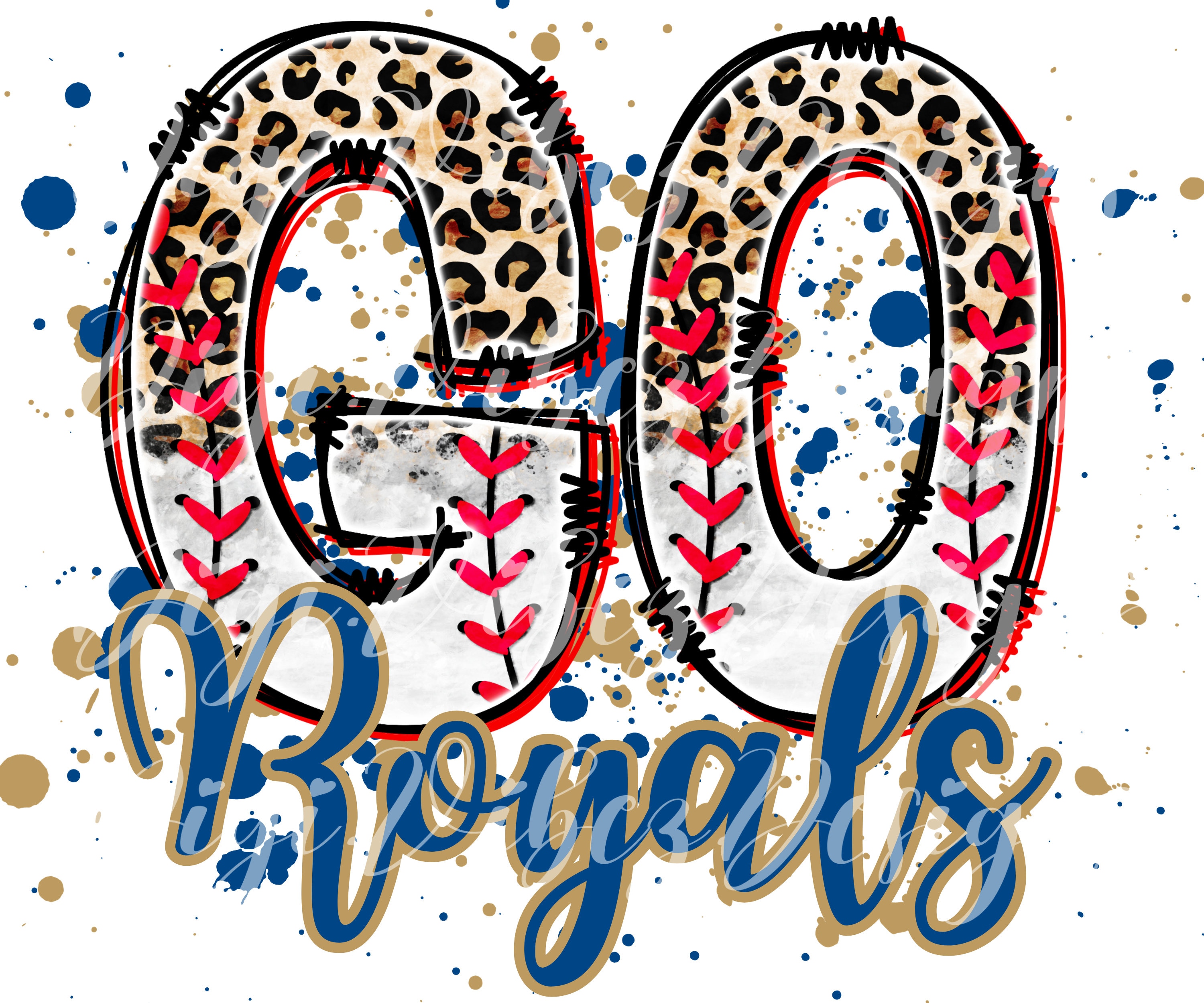 Go Royals Leopard Baseball Splatter PNG Digital Download - Etsy