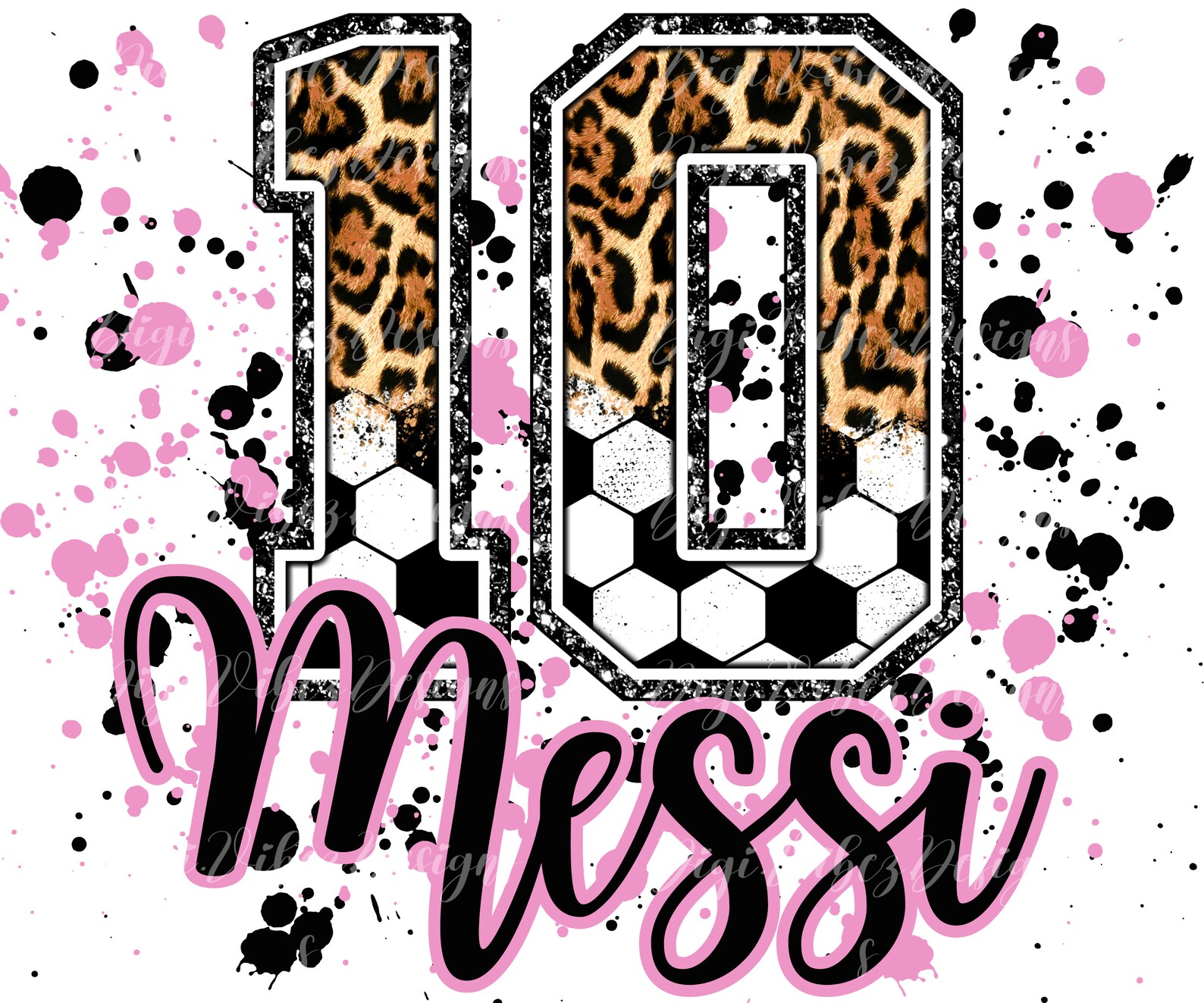 Leopard Soccer Splatter Messi 10 PNG Instant Digital Download - Etsy