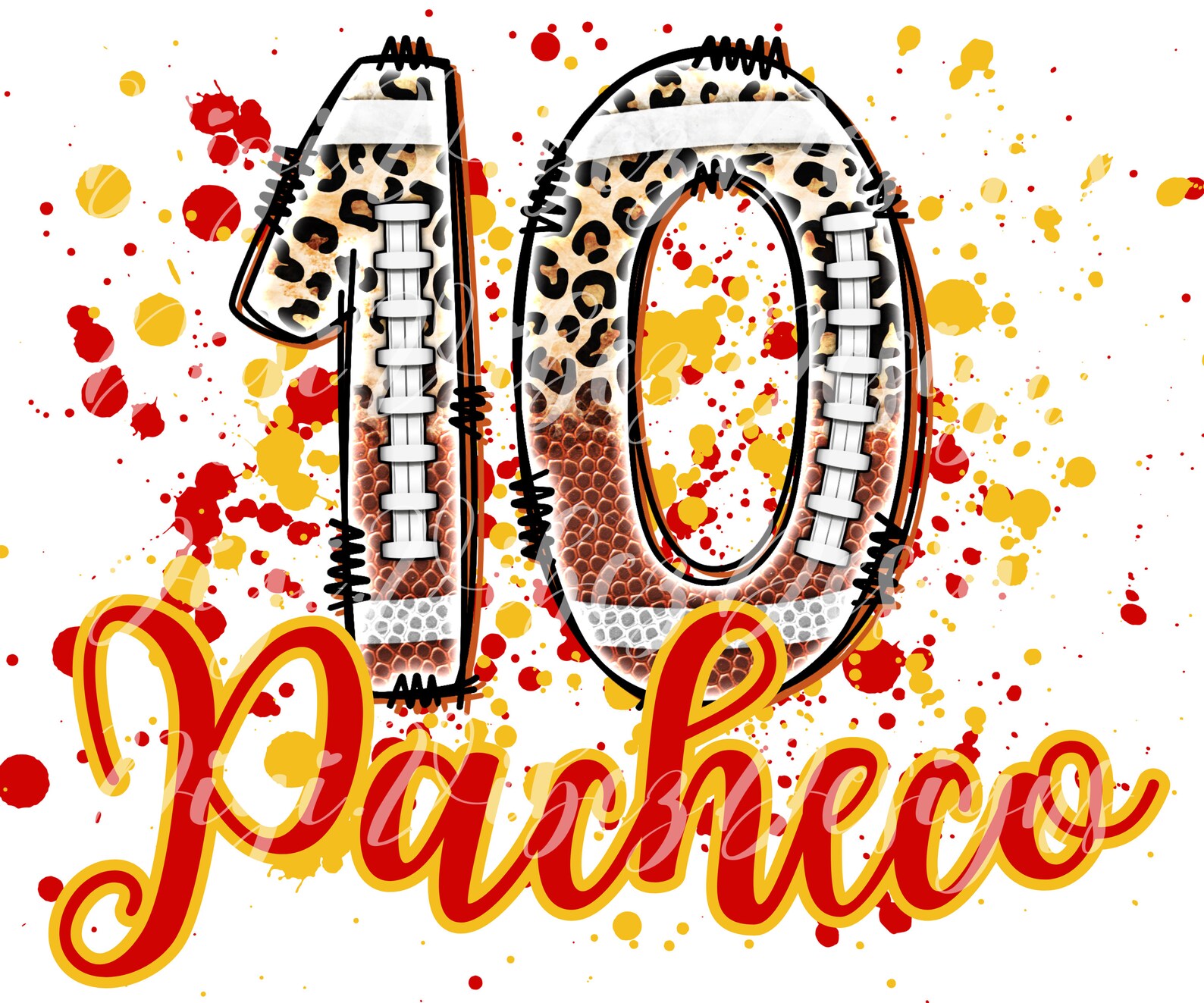 Pacheco 10 Leopard Football Splatter PNG Digital Download - Etsy