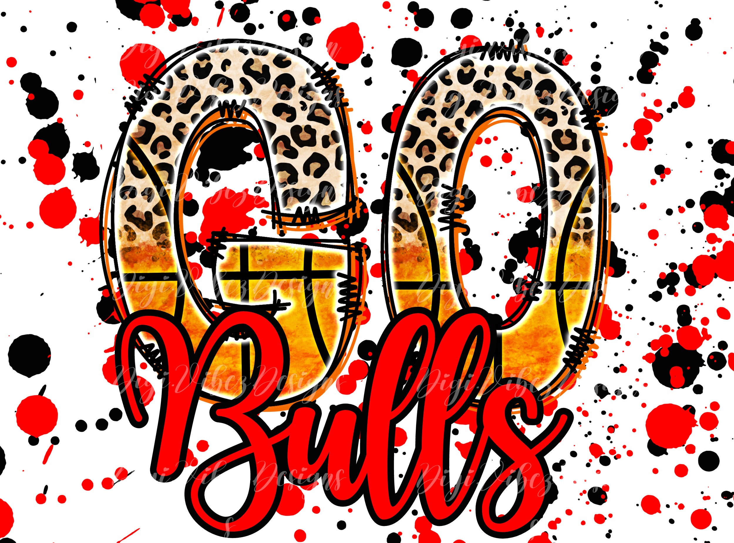 Leopard Basketball Splatter Go Bulls PNG Instant Digital Download - Etsy