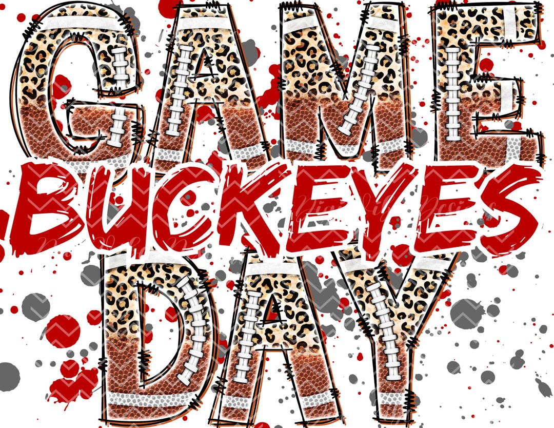 Leopard Football Splatter Game Day Buckeyes PNG Instant Digital ...