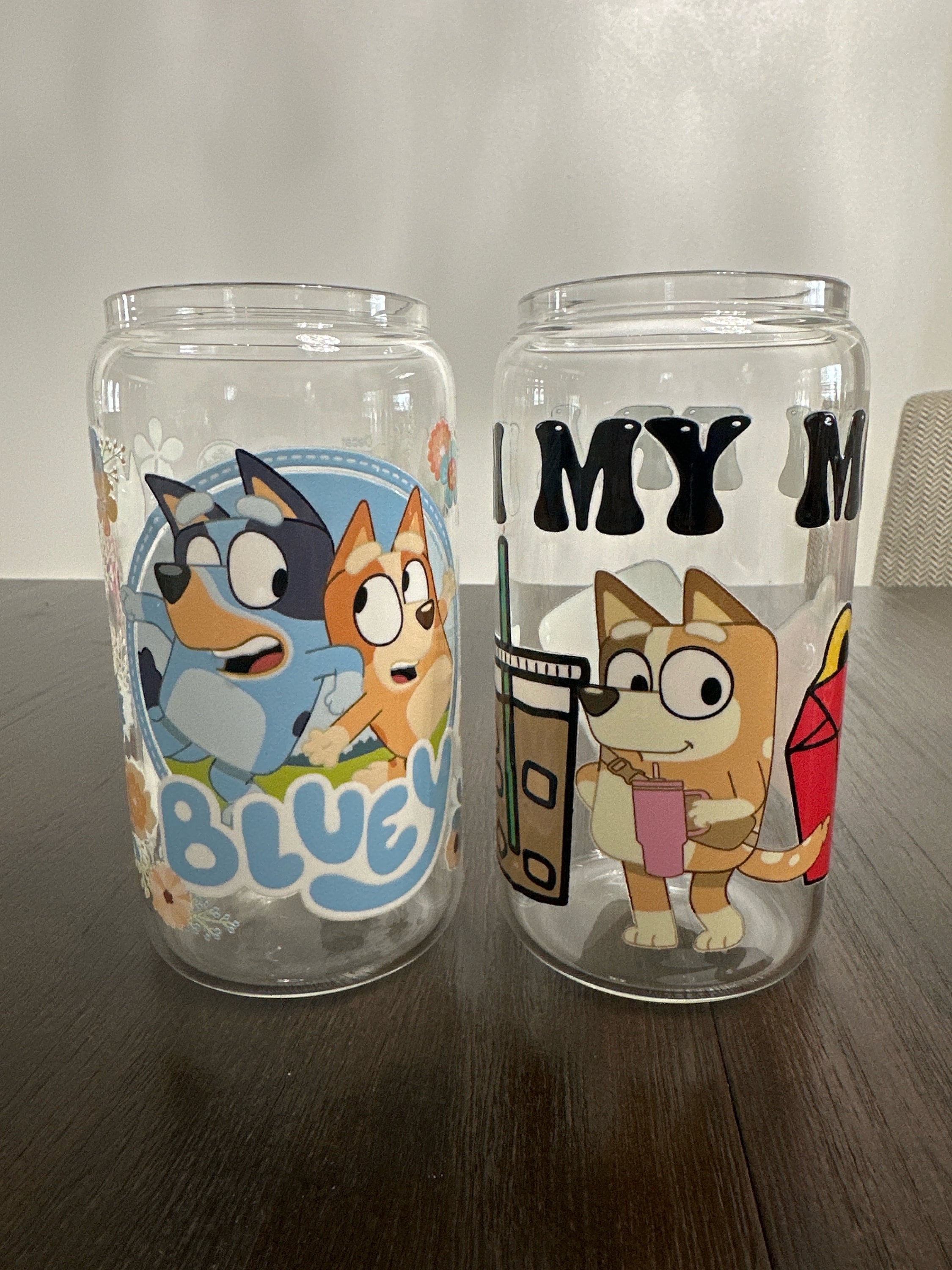 Bluey Coffee Cup Bluey Mom Coffee Cup in My Bluey Mom Era Libbey Cup 16 Oz Glass Cup Tumbler - Etsy