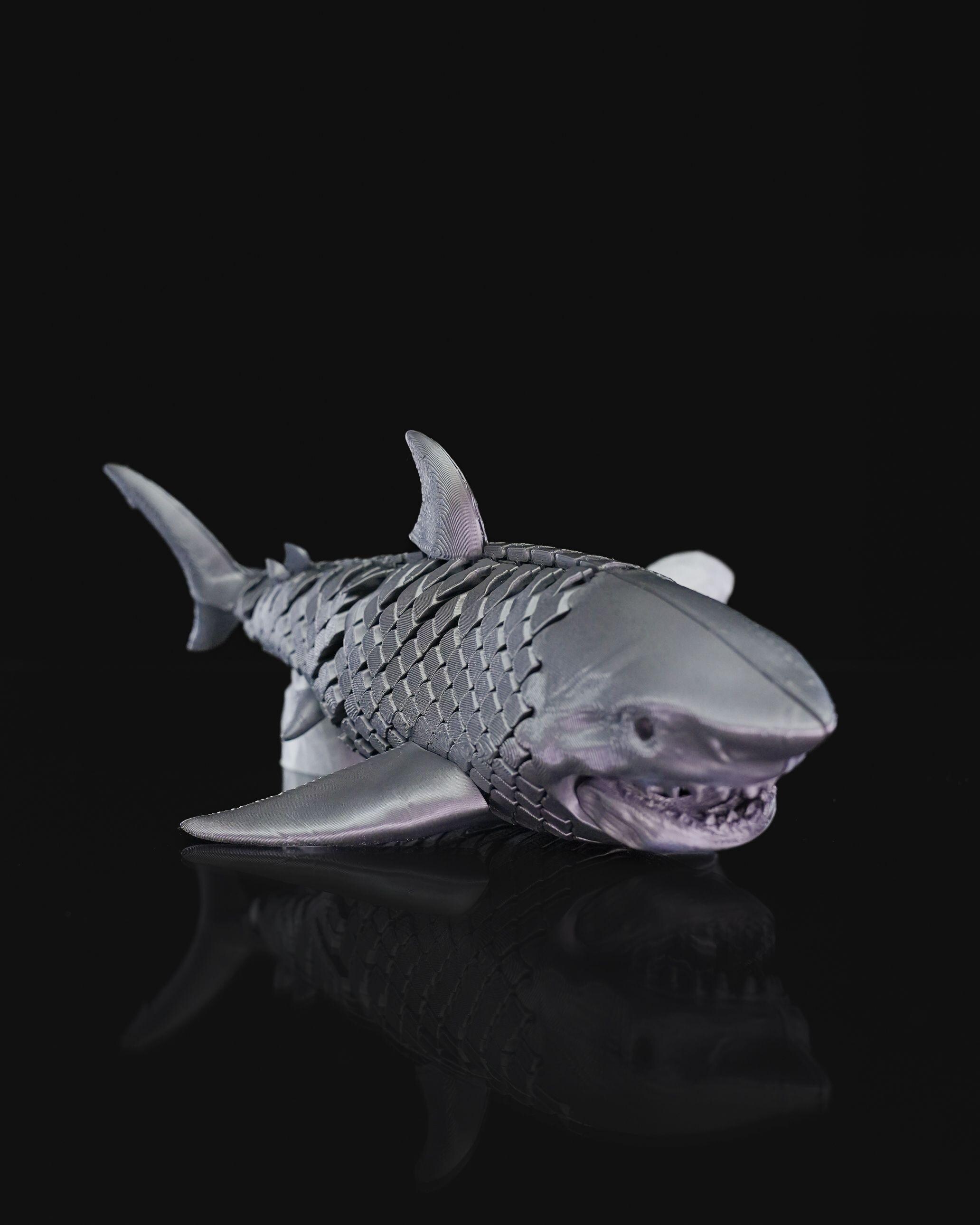 3D Printed Shark Great White Shark Articulated Model Shark Shark Fidget ...