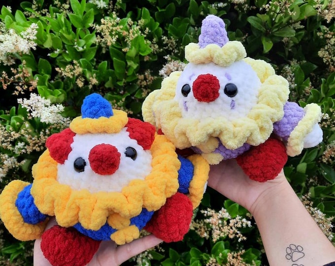 Custom Crochet Clown Plush Amigurumi Stuffed Animal | Customizable ...