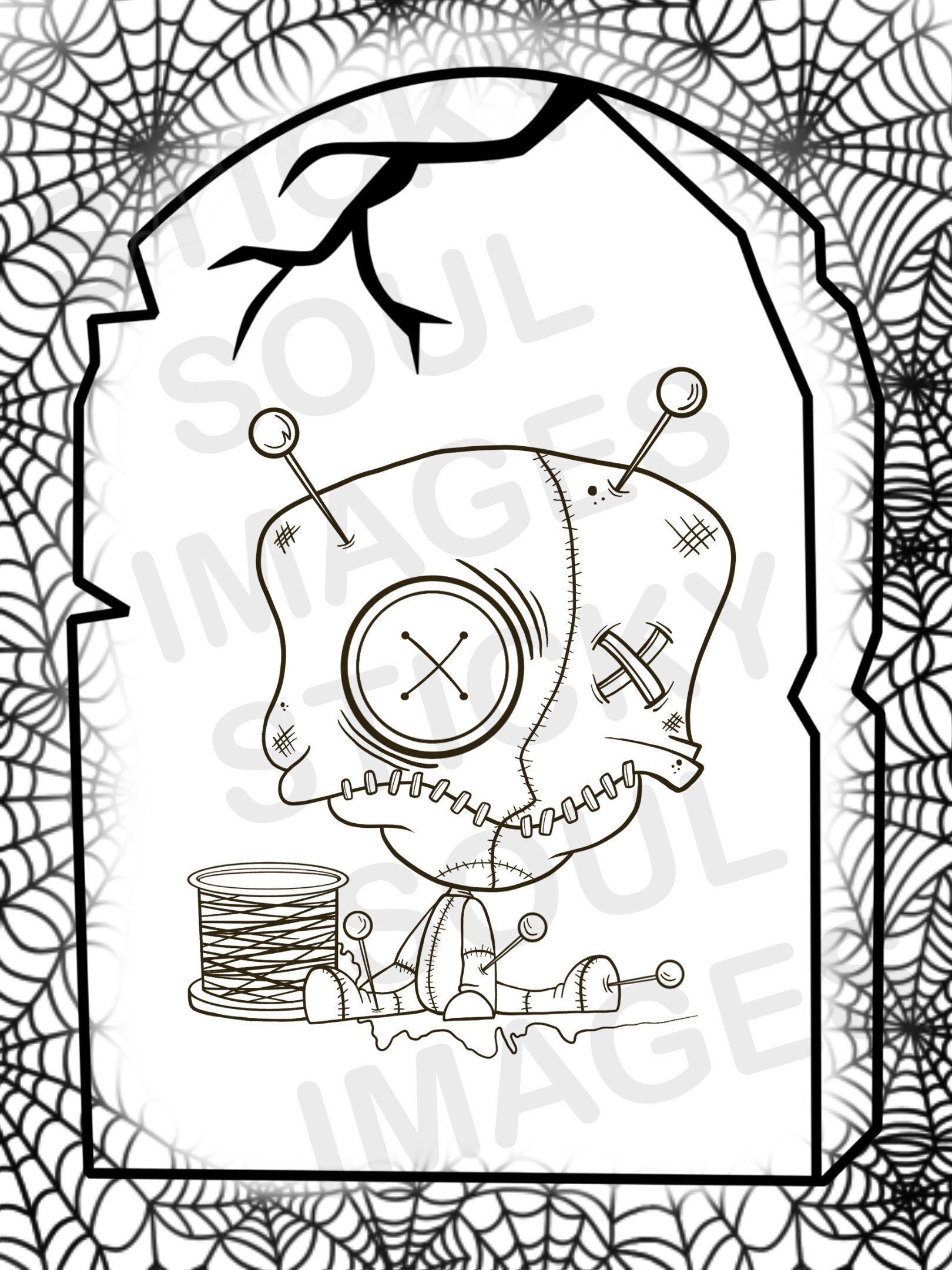 5 Printable Halloween Coloring Pages With Background - Etsy