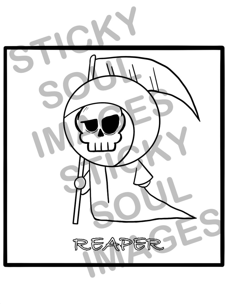 4 Printable Halloween Coloring Pages -basic - Etsy
