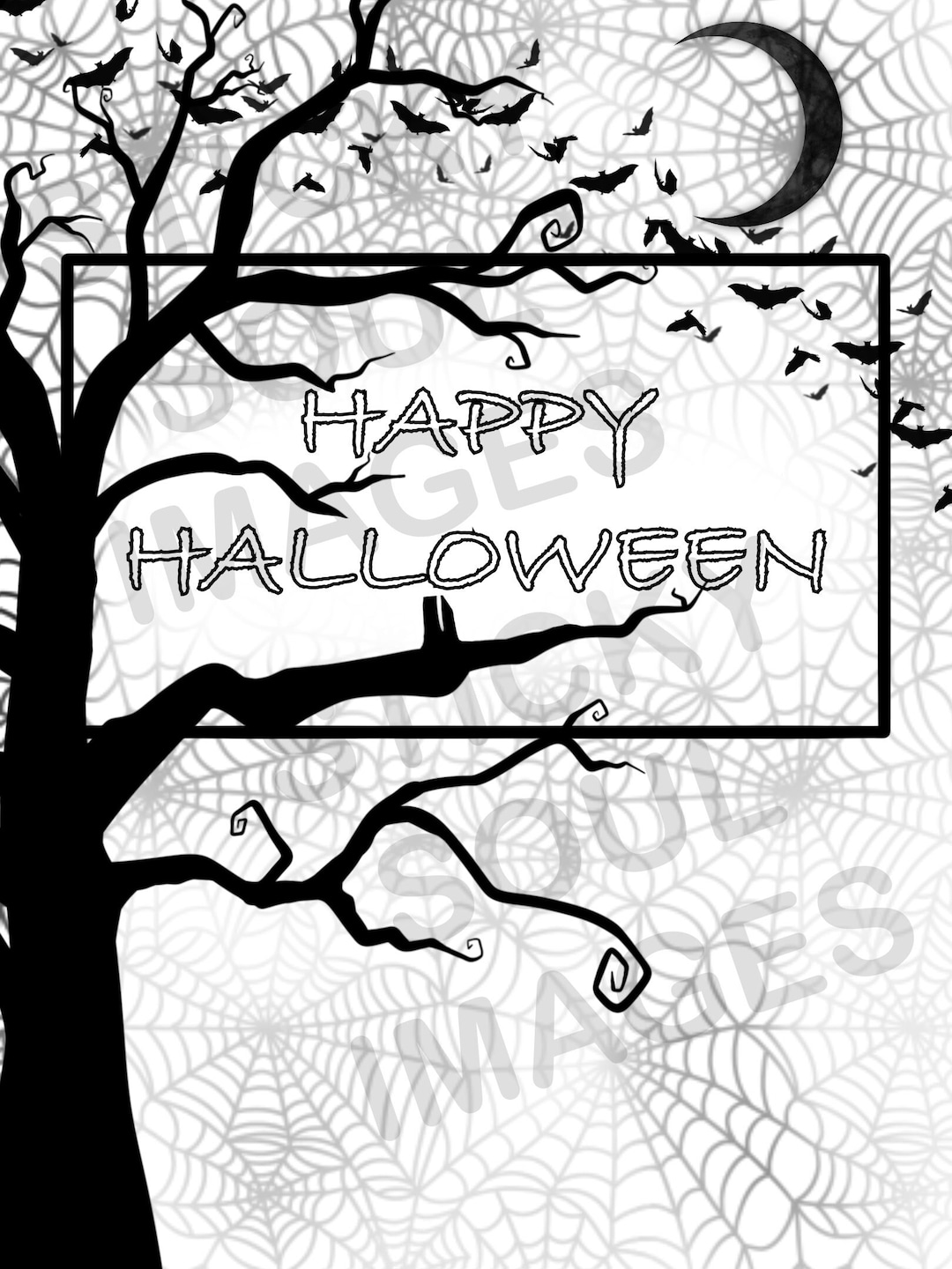 Happy Halloween Printable Coloring Page - Etsy